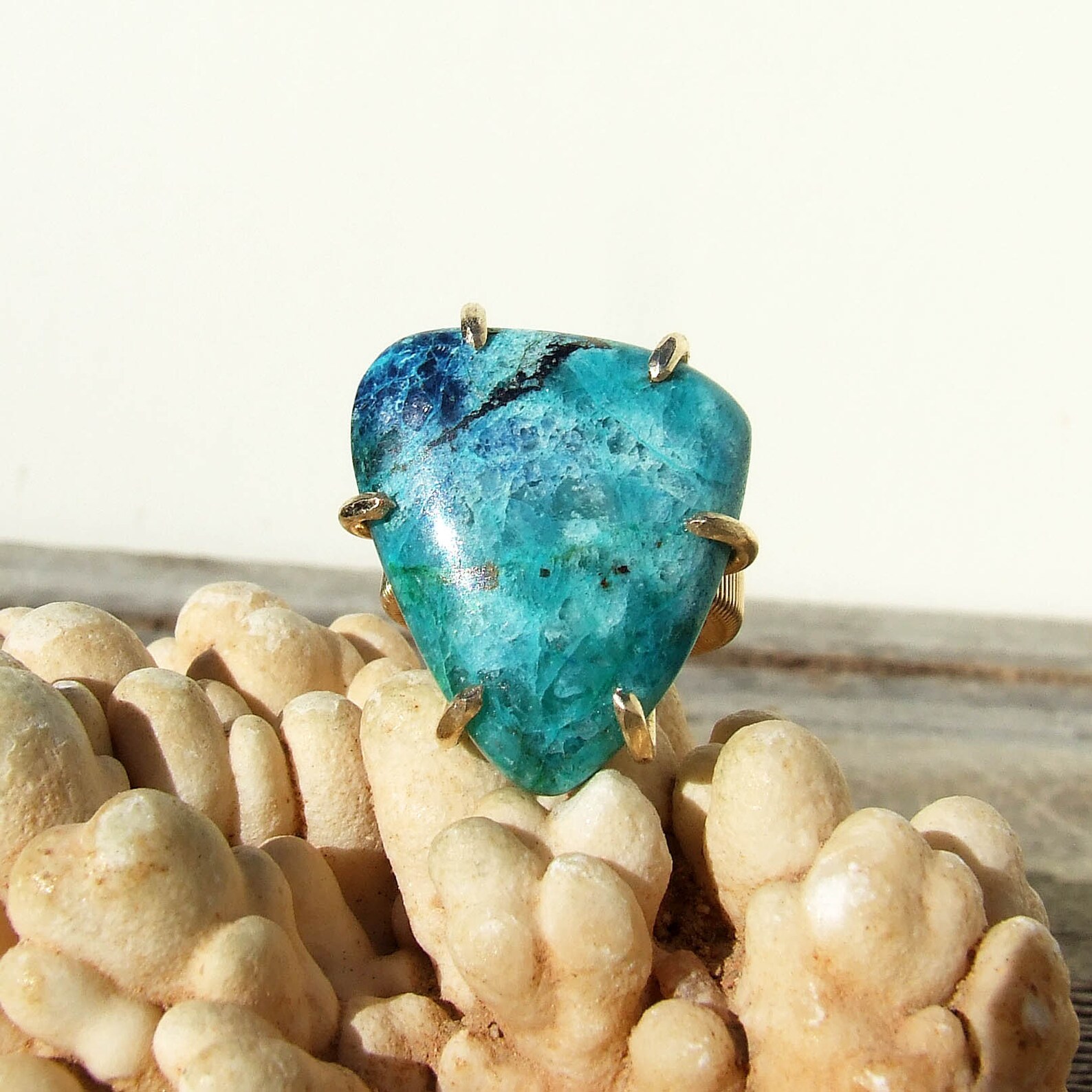 Shattuckite Ring Size 5 Natural Blue Chrysocolla and Azurite - Etsy
