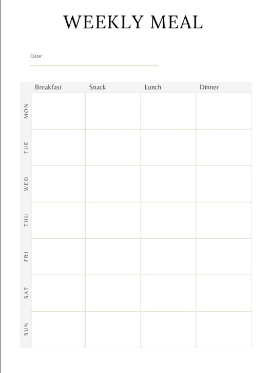 Meal Planner Etsy