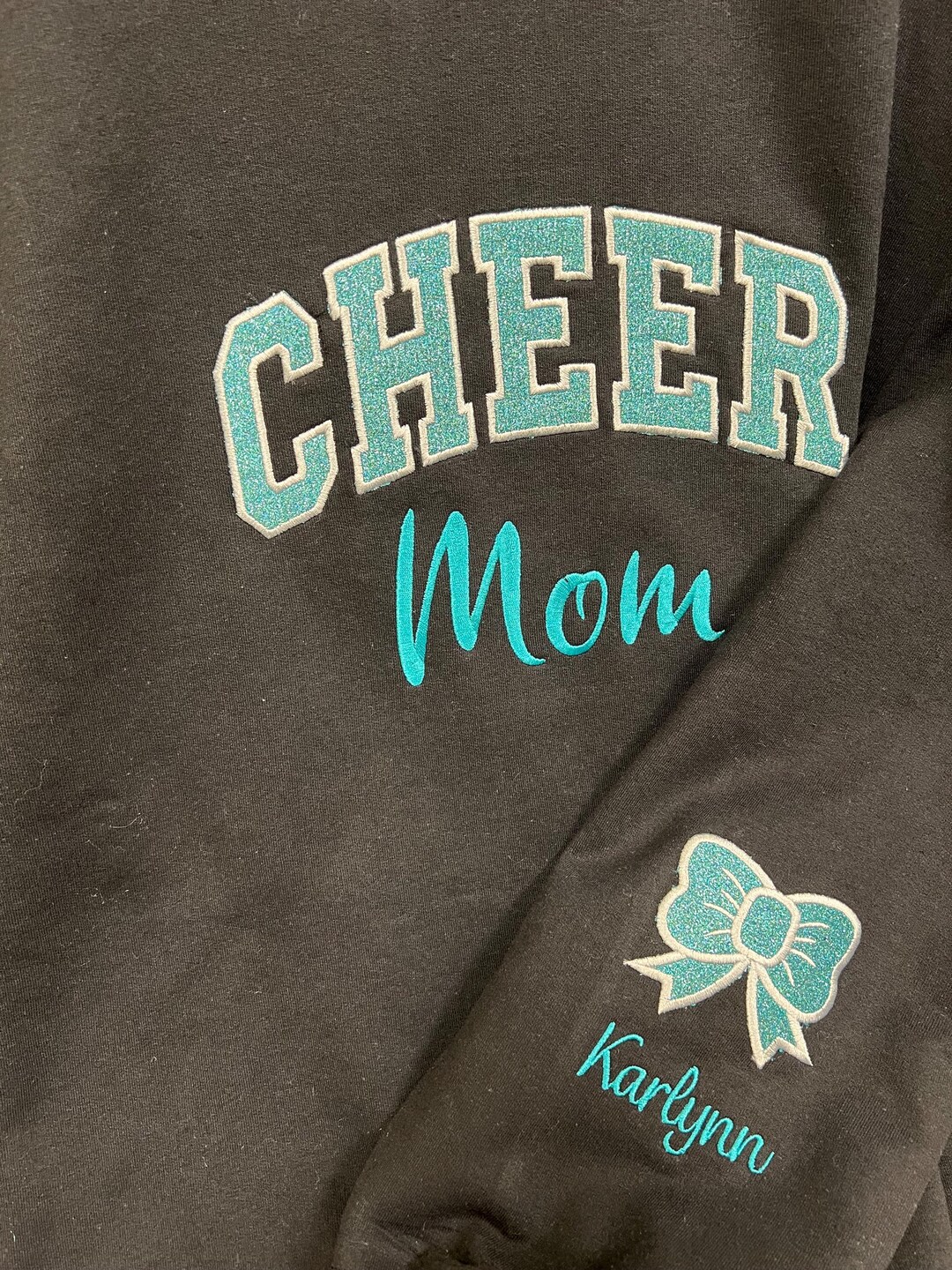 Embroidered Cheer Mom Sweatshirt - Etsy