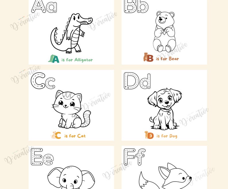Mini Alphabet Coloring Book for Kids Learning Learn to Color, Write ...