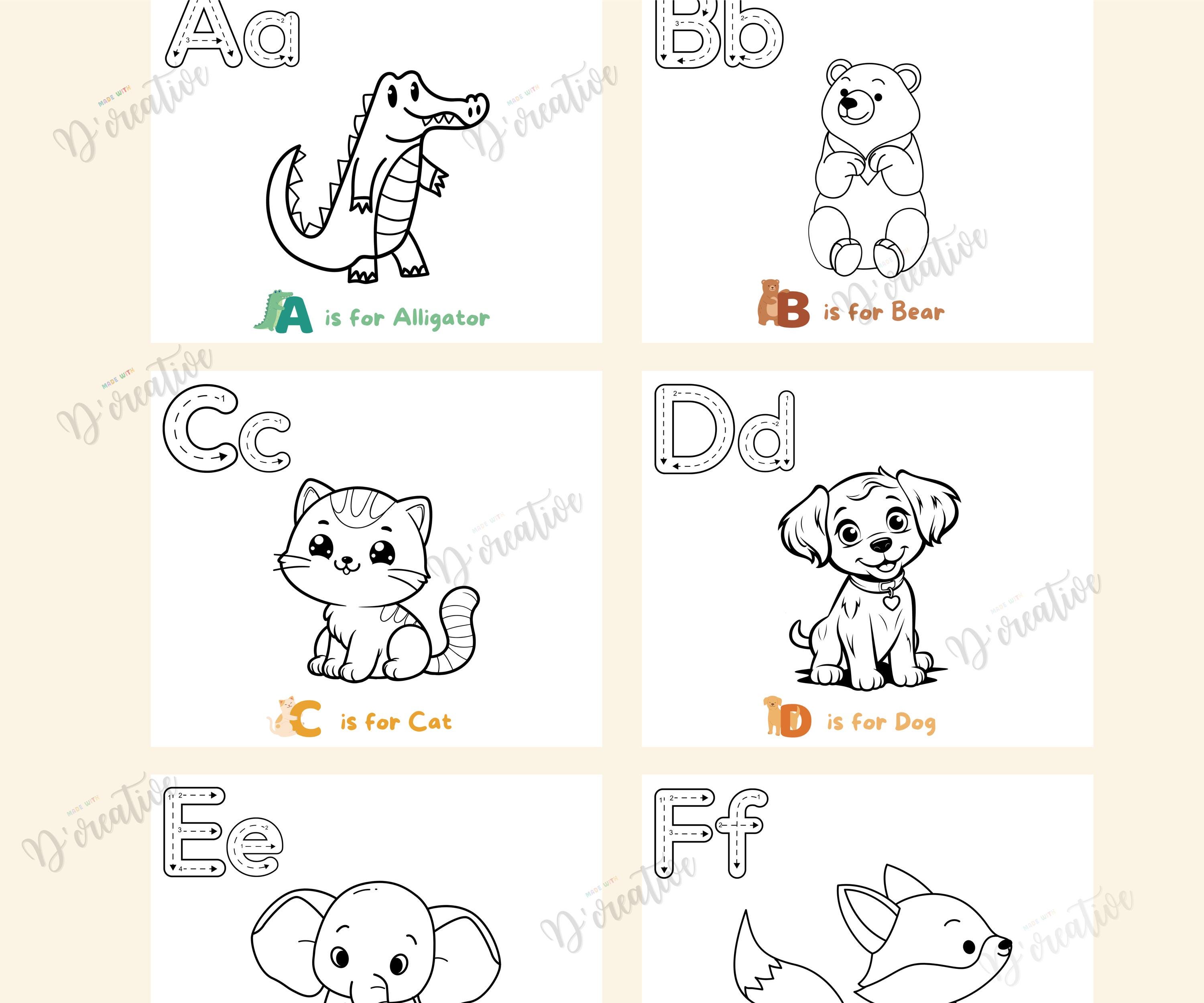 Mini Alphabet Coloring Book for Kids Learning Learn to Color, Write ...