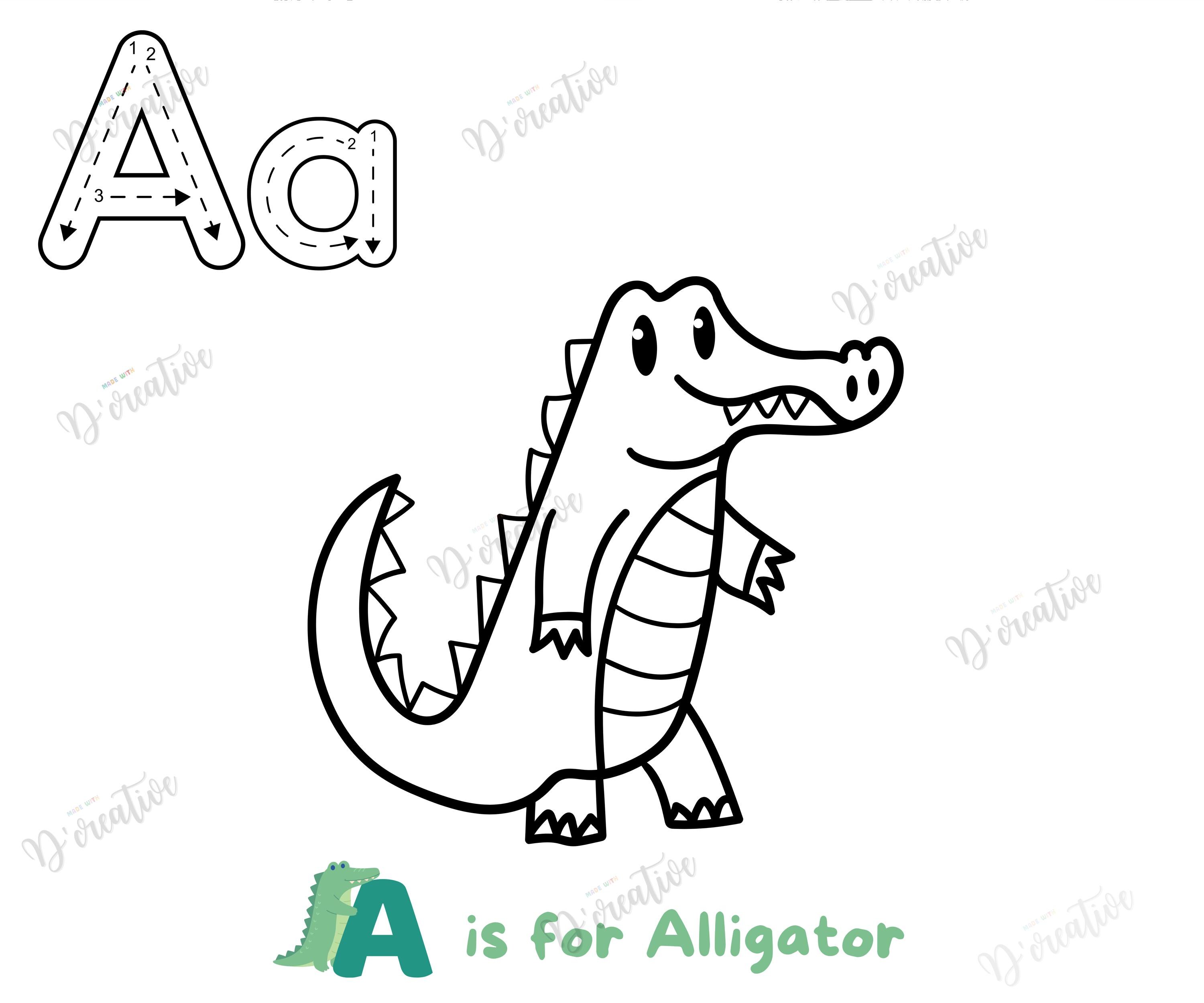 Mini Alphabet Coloring Book for Kids Learning Learn to Color, Write ...