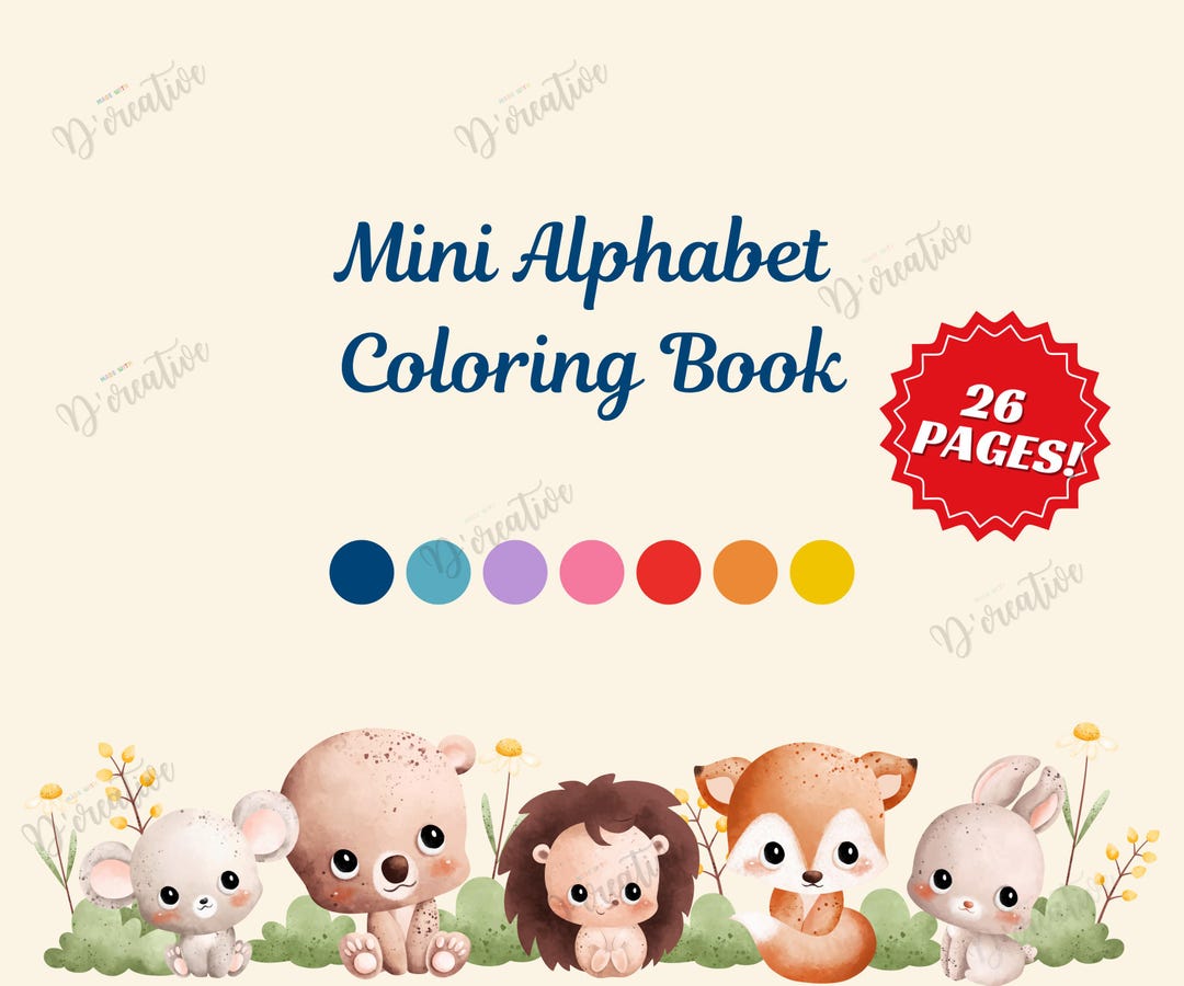 Mini Alphabet Coloring Book for Kids Learning Learn to Color, Write ...