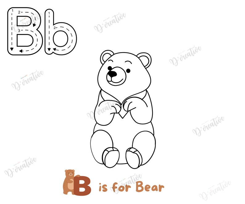 Mini Alphabet Coloring Book for Kids Learning Learn to Color, Write ...