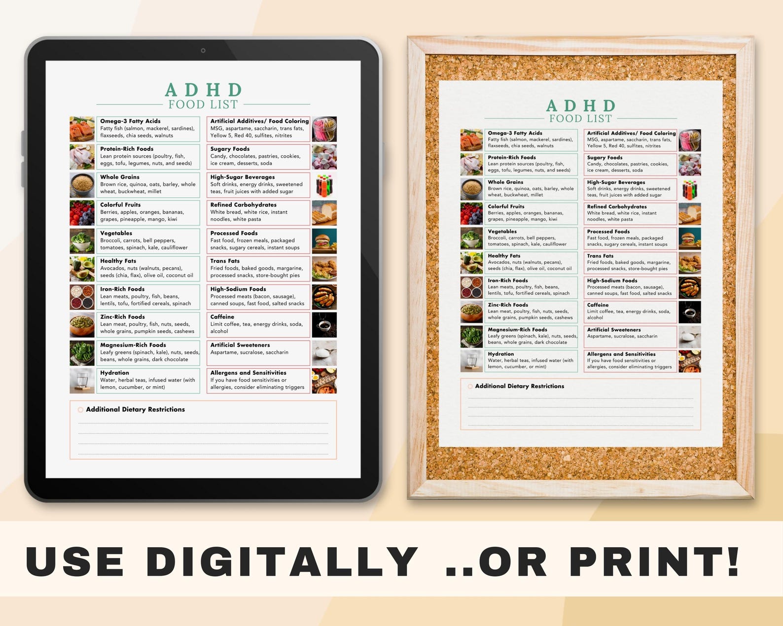 ADHD Diet Food List | ADHD Foods to Avoid | ADHD Food Chart | Autism ...