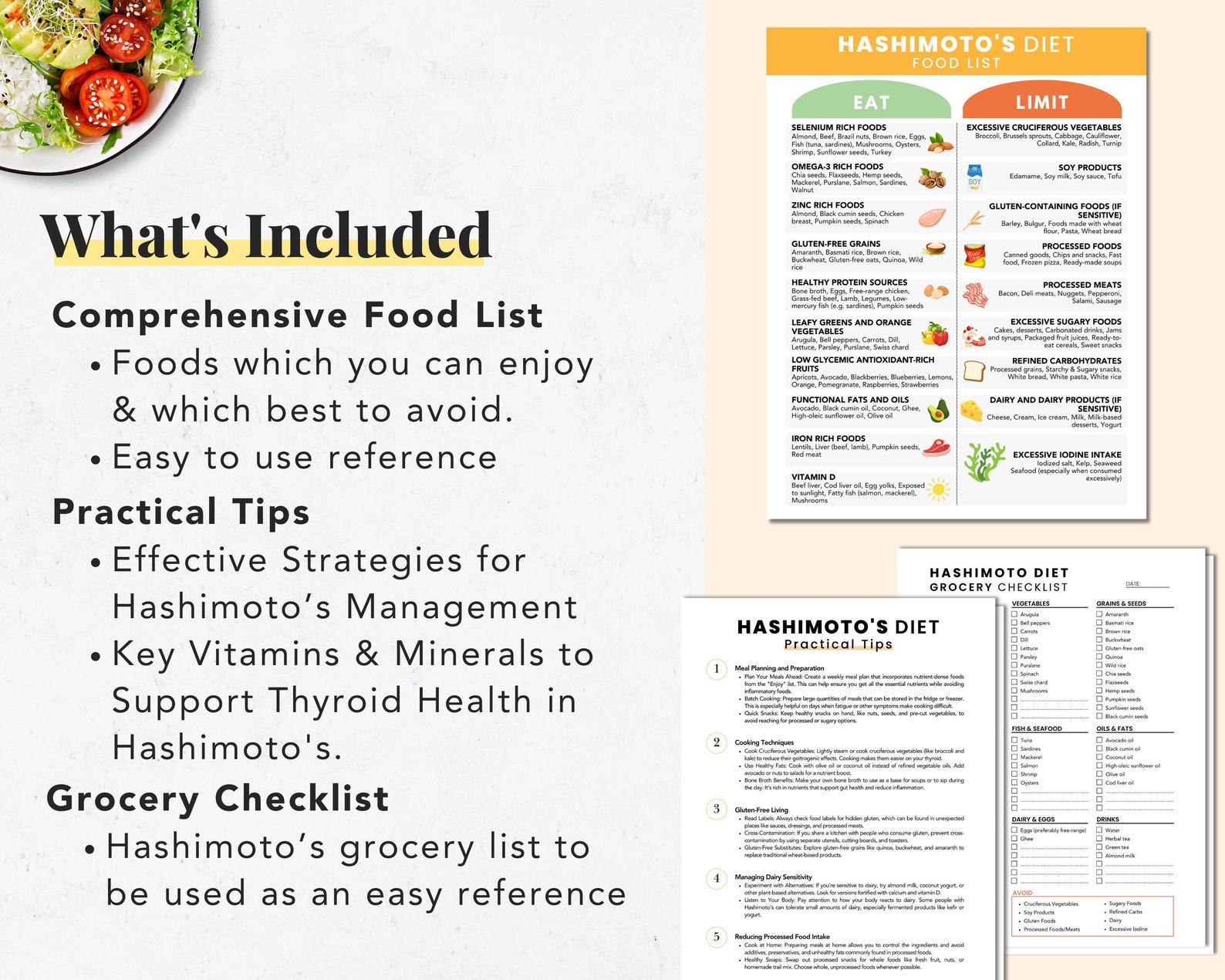 Hashimoto's Diet Food List for Thyroid Health | Food Chart Hashimoto ...