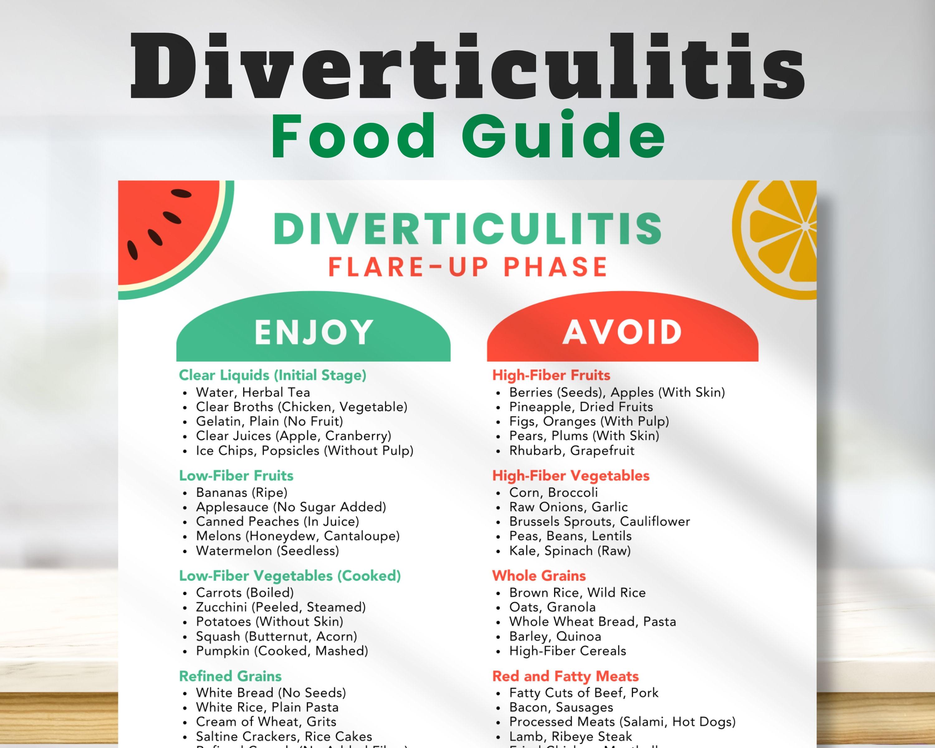 Diverticulitis Food List | Foods to Avoid With Diverticulitis | Diverticulitis Meal Plan | Foods ...