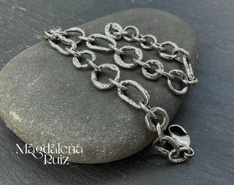Hand Forged Chain Bracelet - Etsy