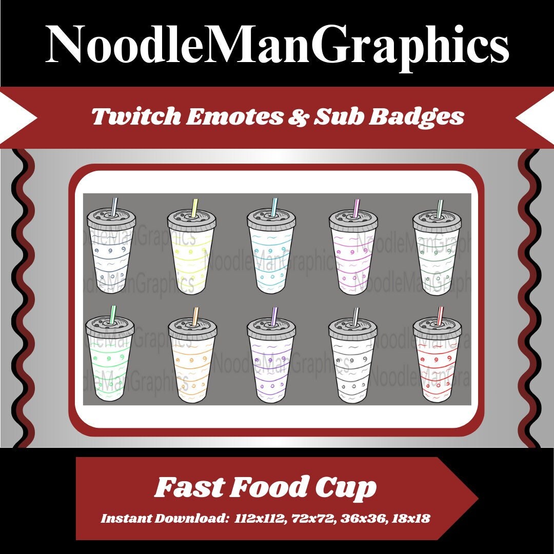 Fast Food Cup/drink Emotes for Streaming Twitch Youtube Discord Sub ...