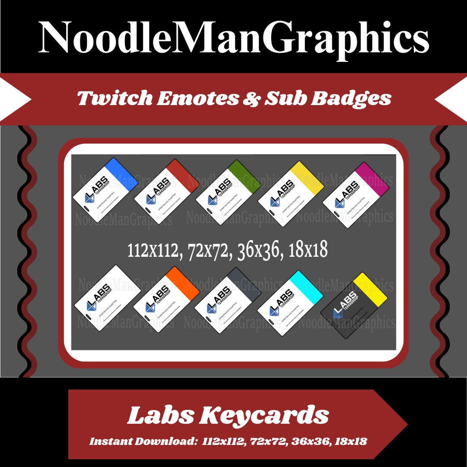 Labs Keycards Emotes for Streaming | Twitch | Labs | Emotes | Sub Badge ...