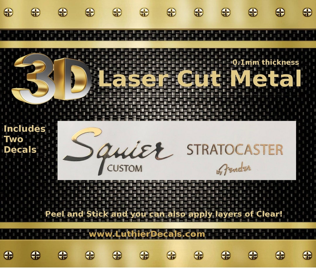 Squire Metal Laser Cut 3d Guitar Decal Headstock Sticker Restoration ...