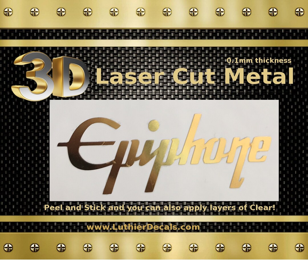 Epiphone Metal Laser Cut 3d Guitar Decal Headstock Sticker Restoration ...