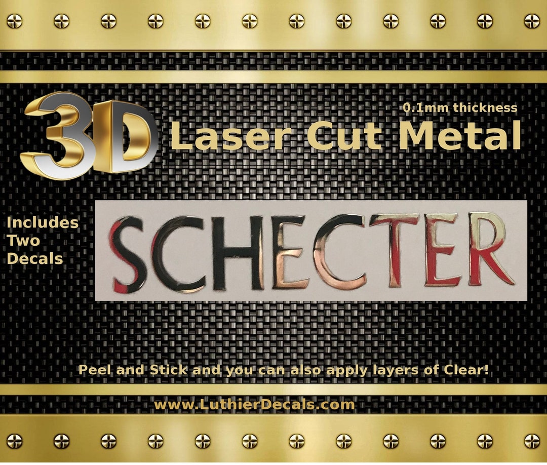 Schecter Metal Laser Cut 3d Guitar Decal Headstock Sticker Restoration ...