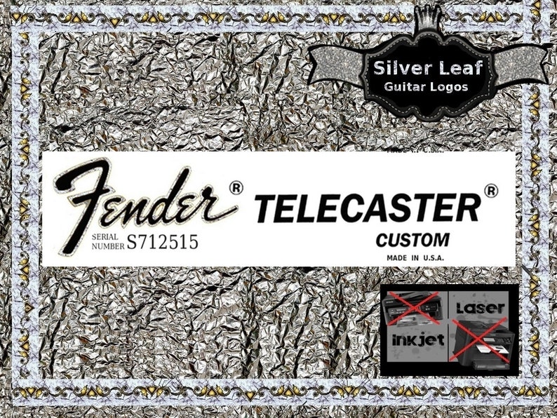 Fender Telecaster Custom Foil Guitar Decal Headstock Restoration 36s - Etsy