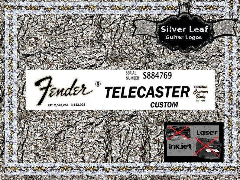 Fender Telecaster Custom Foil Guitar Decal Headstock Restoration 31s - Etsy