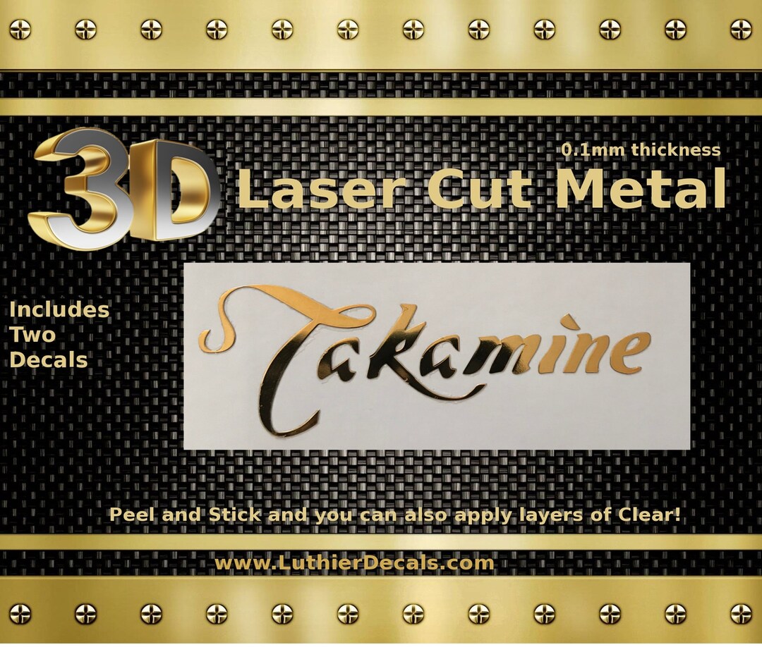Takamine Metal Laser Cut 3d Guitar Decal Headstock Sticker Restoration ...