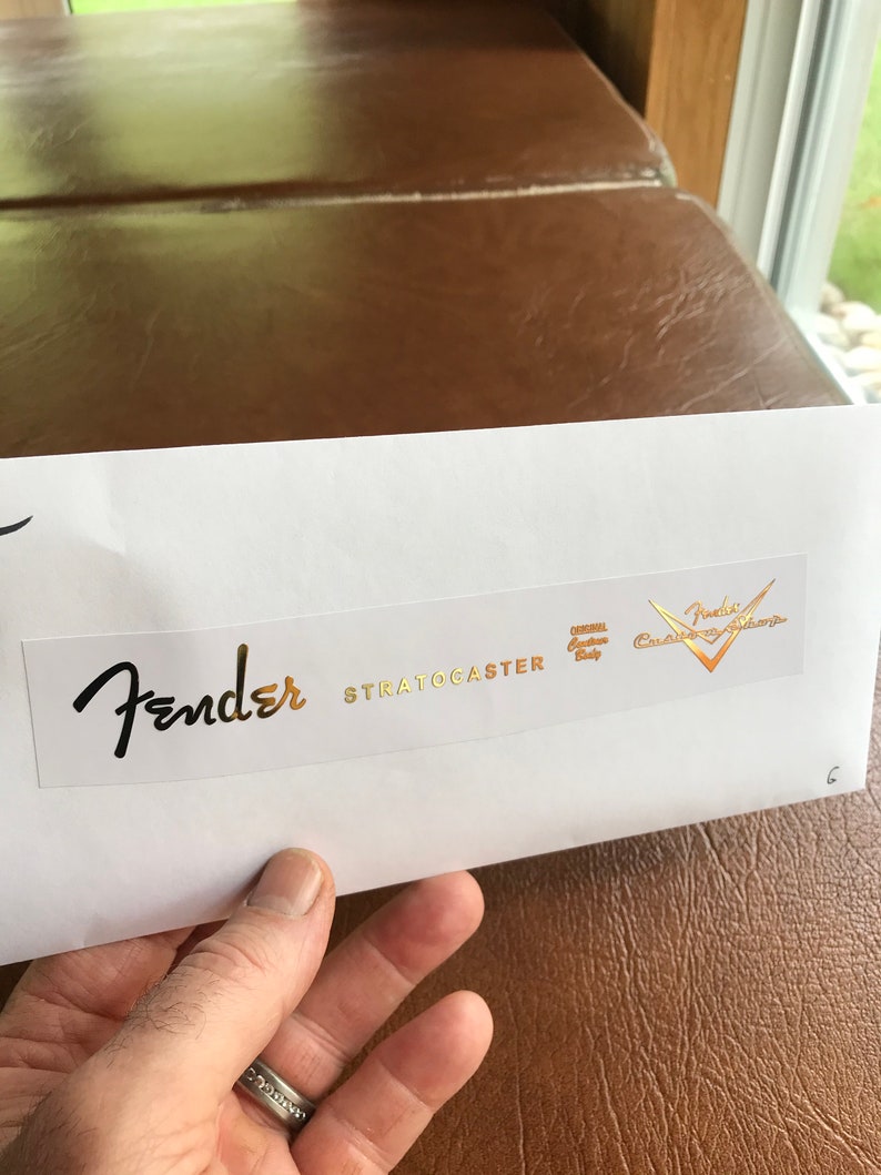 Fender Stratocaster Metal Laser Cut 3d Guitar Decal Headstock Sticker ...