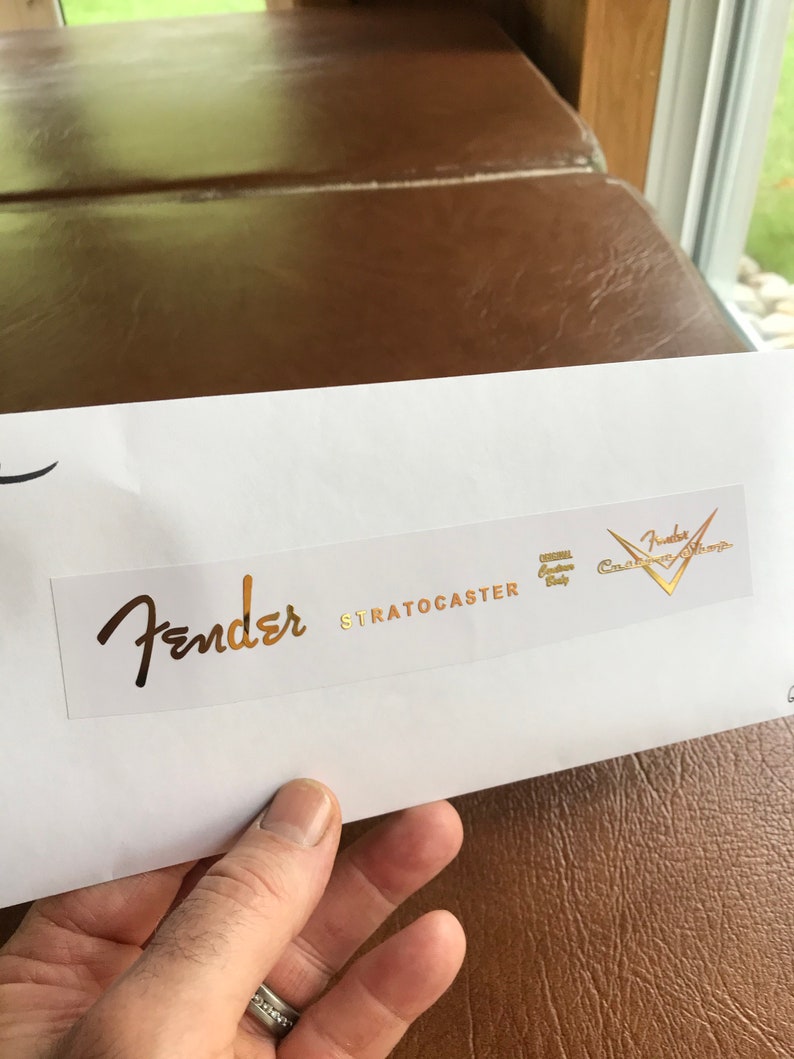 Fender Stratocaster Metal Laser Cut 3d Guitar Decal Headstock Sticker ...