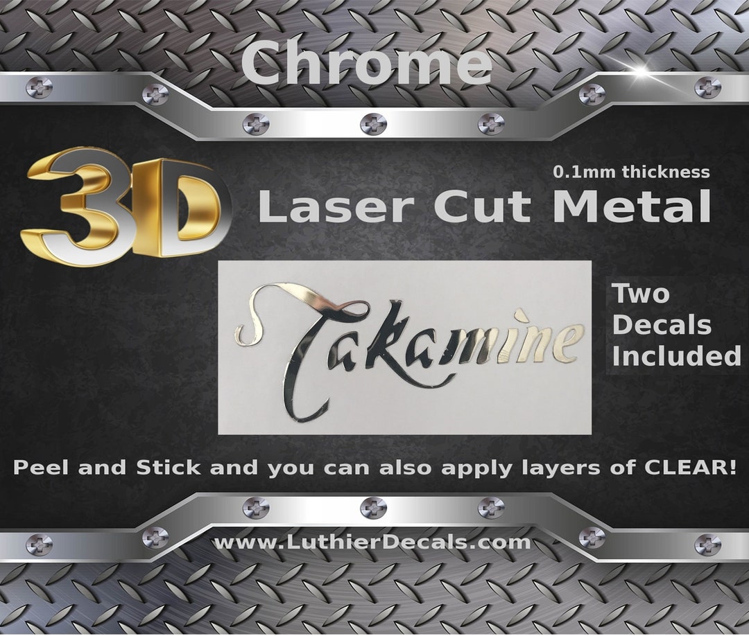 Takamine Metal Laser Cut 3d Guitar Decal Headstock Sticker Restoration ...