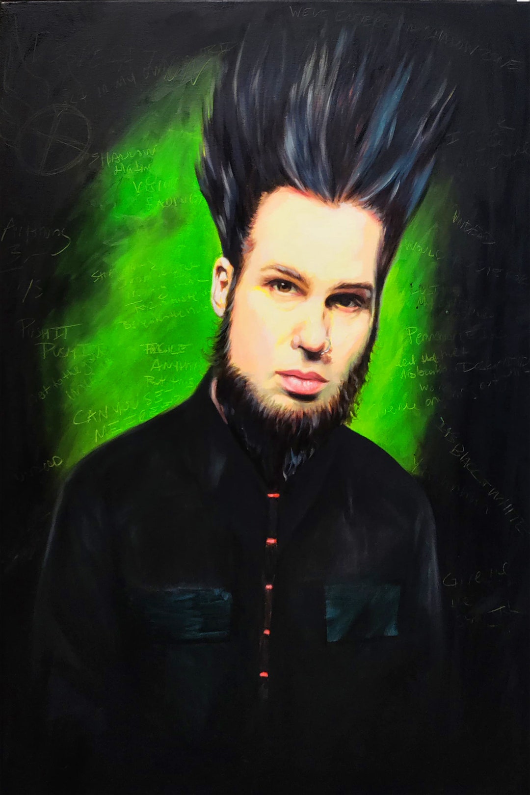 Static X wayne Static Original Oil on Canvas Signed Painting by Mel ...