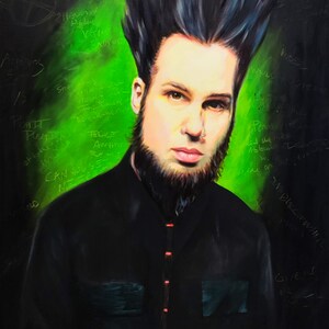 Static X wayne Static Original Oil on Canvas Signed Painting by Mel Fiorentino. - Etsy