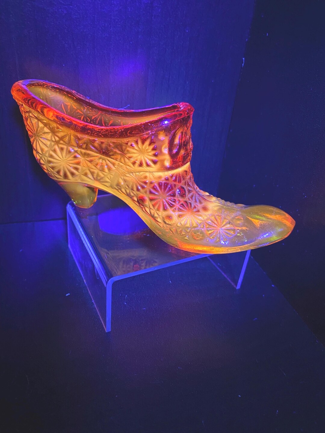 Fenton Colonial Buckle Amberina Boot - Etsy