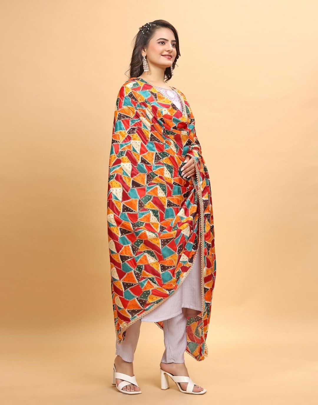 Pakistani Dupatta, Mirror Work Dupatta, Wedding Gift, Return Gift ...
