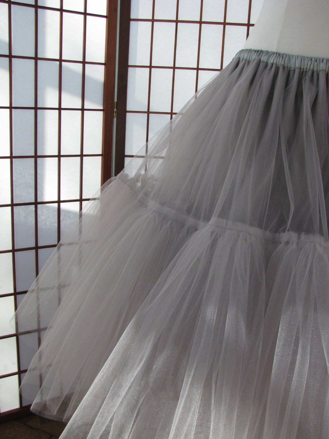 Gray Tulle Skirt Partial Lining 8 Layers Custom Size | Etsy