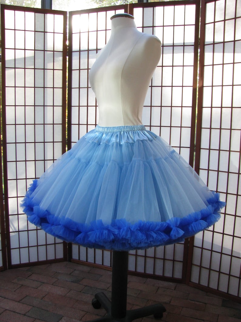 Petticoat Sky Blue Organdy With Royal Chiffon Trim 2 Layers | Etsy