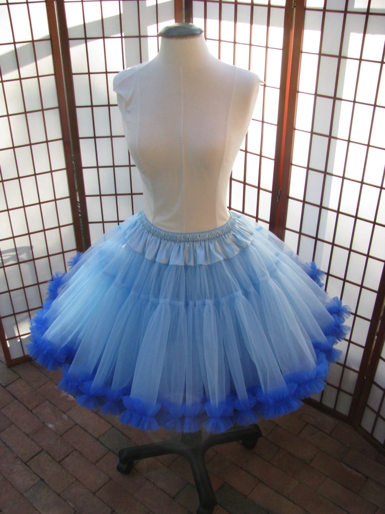 Petticoat Sky Blue Organdy With Royal Chiffon Trim 2 Layers | Etsy