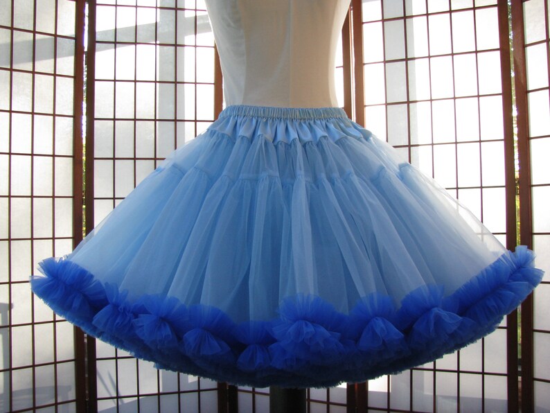 Petticoat Sky Blue Organdy With Royal Chiffon Trim 2 Layers | Etsy