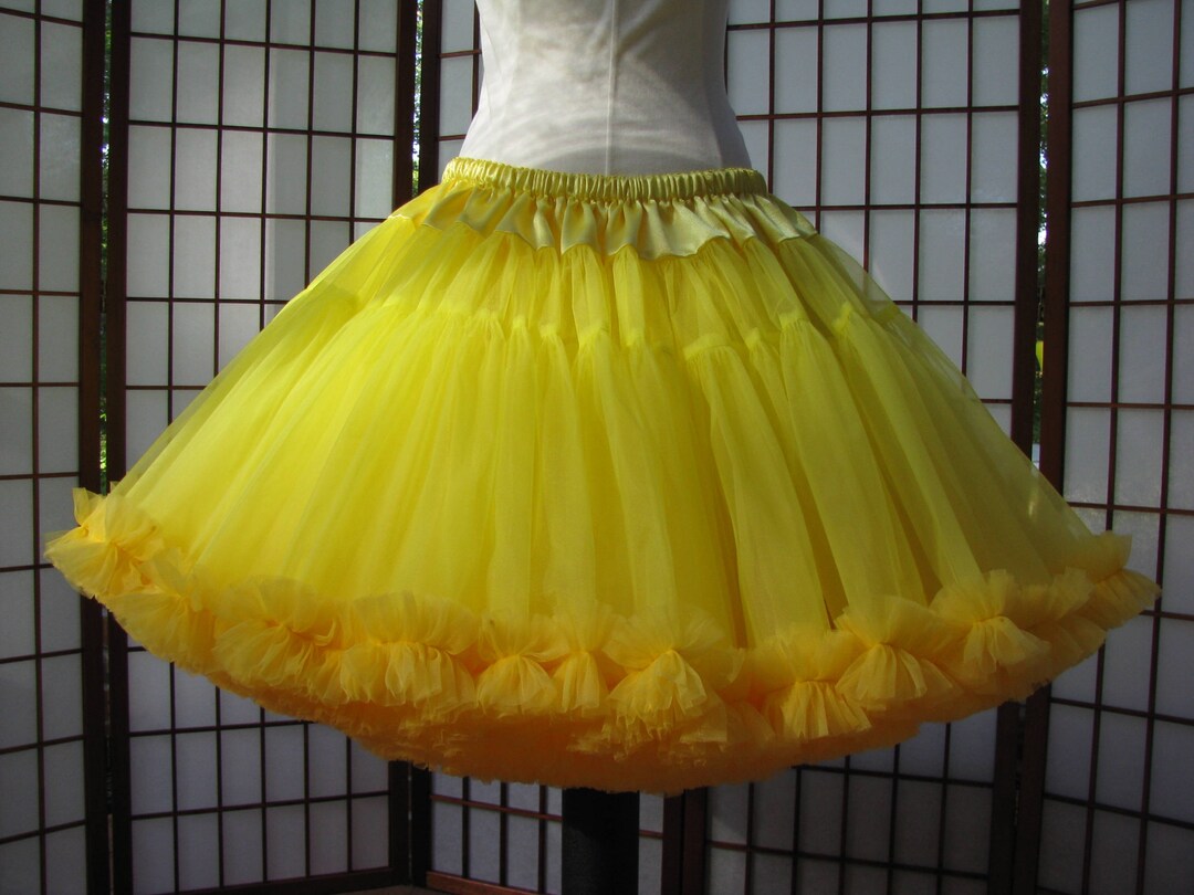 Petticoat Lemon Yellow Organdy With Sun Yellow Chiffon Trim, 2 Layers ...