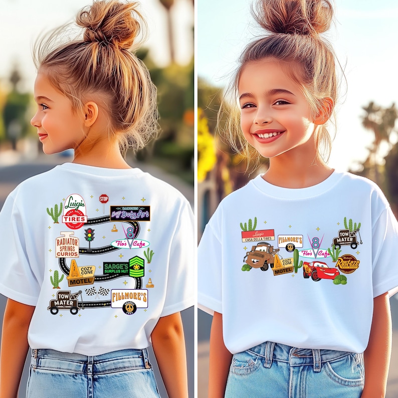 Disney Cars Movie Radiator Springs Road Trip Shirt, Vintage Disney Cars ...