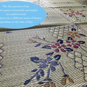 Tatami Carpet Rug Mat Flower Pattern 100% Natural Rush Grass From Japan ...