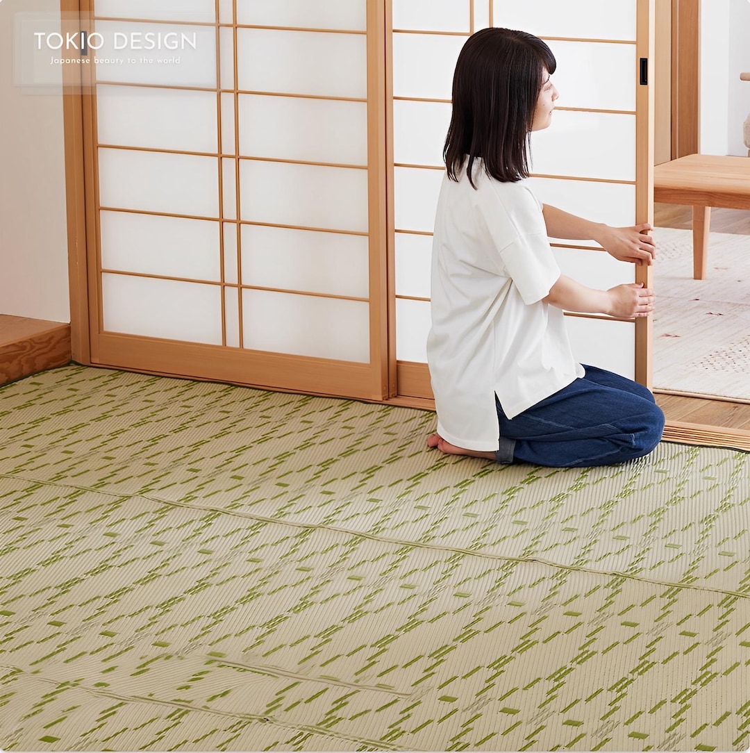 Washable Tatami Mat "yanagi" Green Color PP Rug Carpet Made in Japan ...