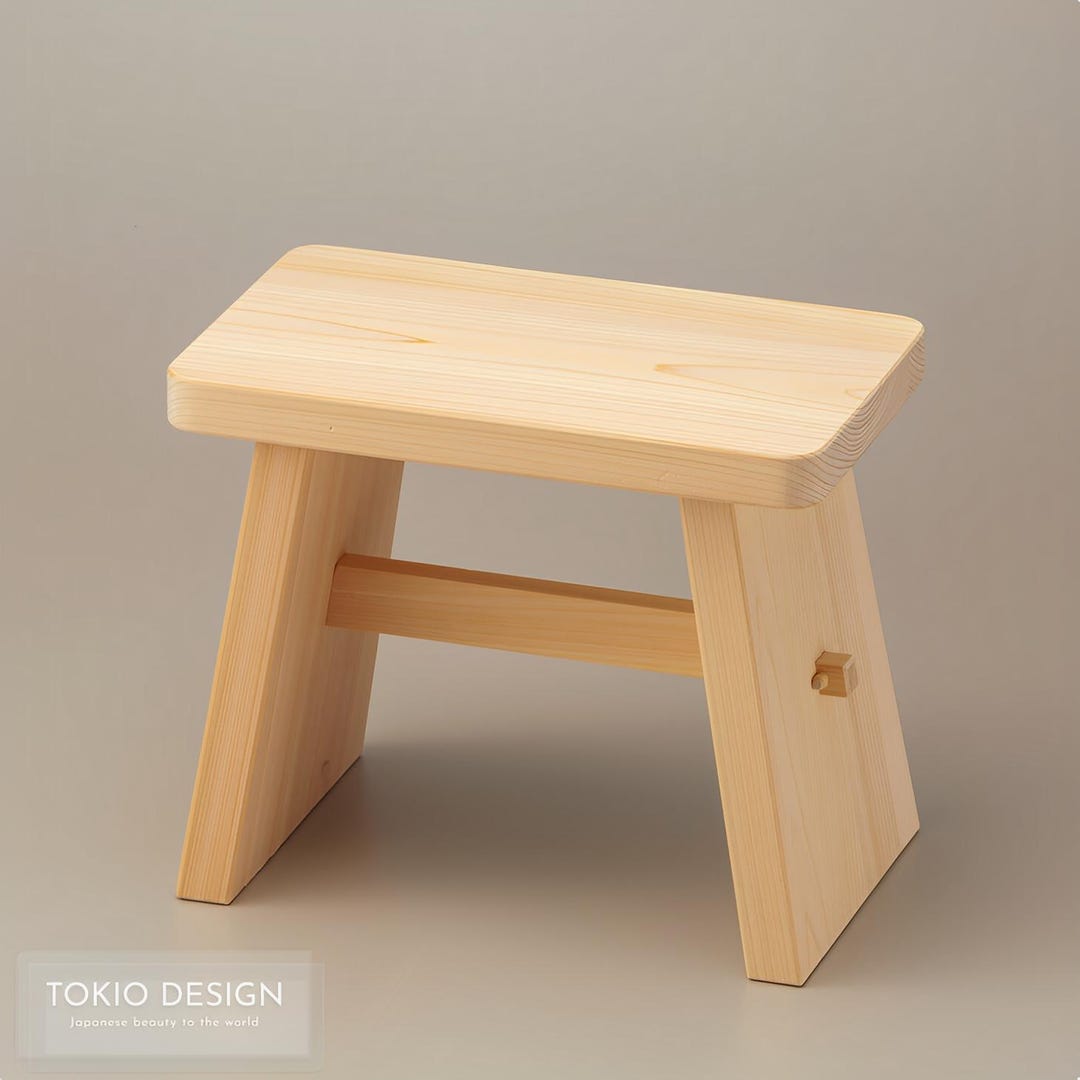 Japanese Hinoki Bath Stool Chair Natural Wooden Cypress Wood Shower ...