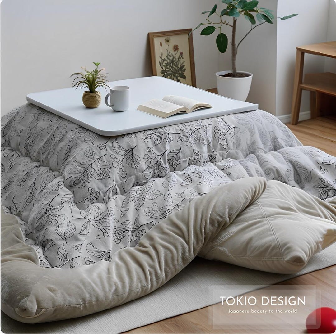 Kotatsu Futon leaf Blanc Ivory Christmas Gift Premium Flannel Comforter ...