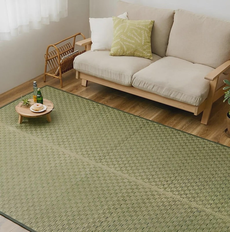 Tatami Mat "wakatsuki" Green Color Japanese Rush Grass Craftsmanship ...