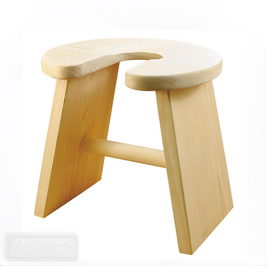 Japanese Hinoki Special Bath Chair Stool Natural Material Cypress Wood ...