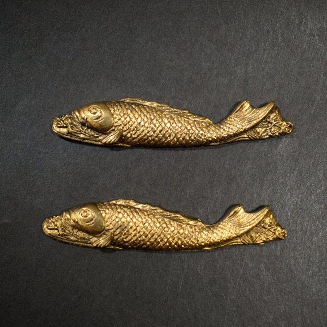 MENUKI Gold Fish Katana Samurai Japanese Antique Swords Katana Parts ...