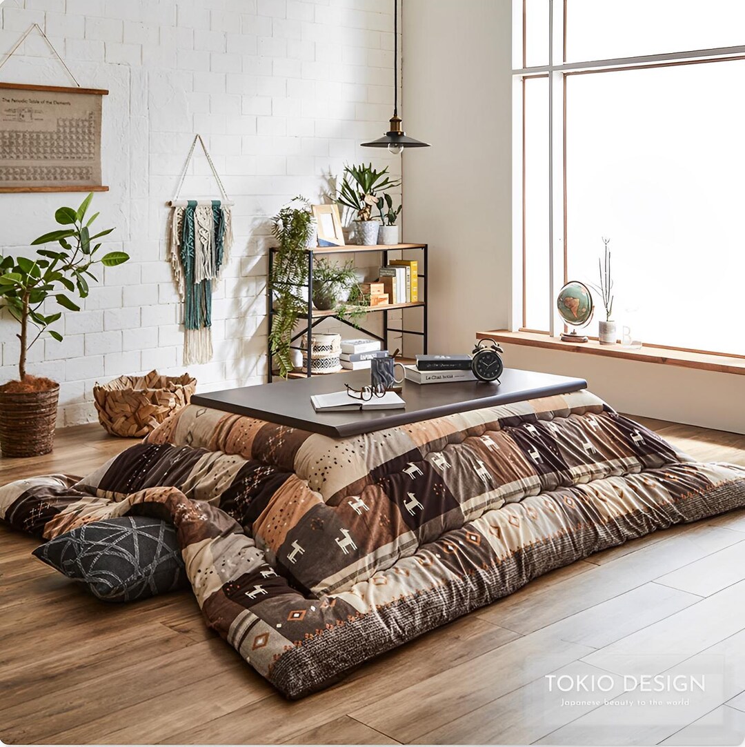 Kotatsu Futon Brown Premium Cotton Comforter Blanket Table Square ...