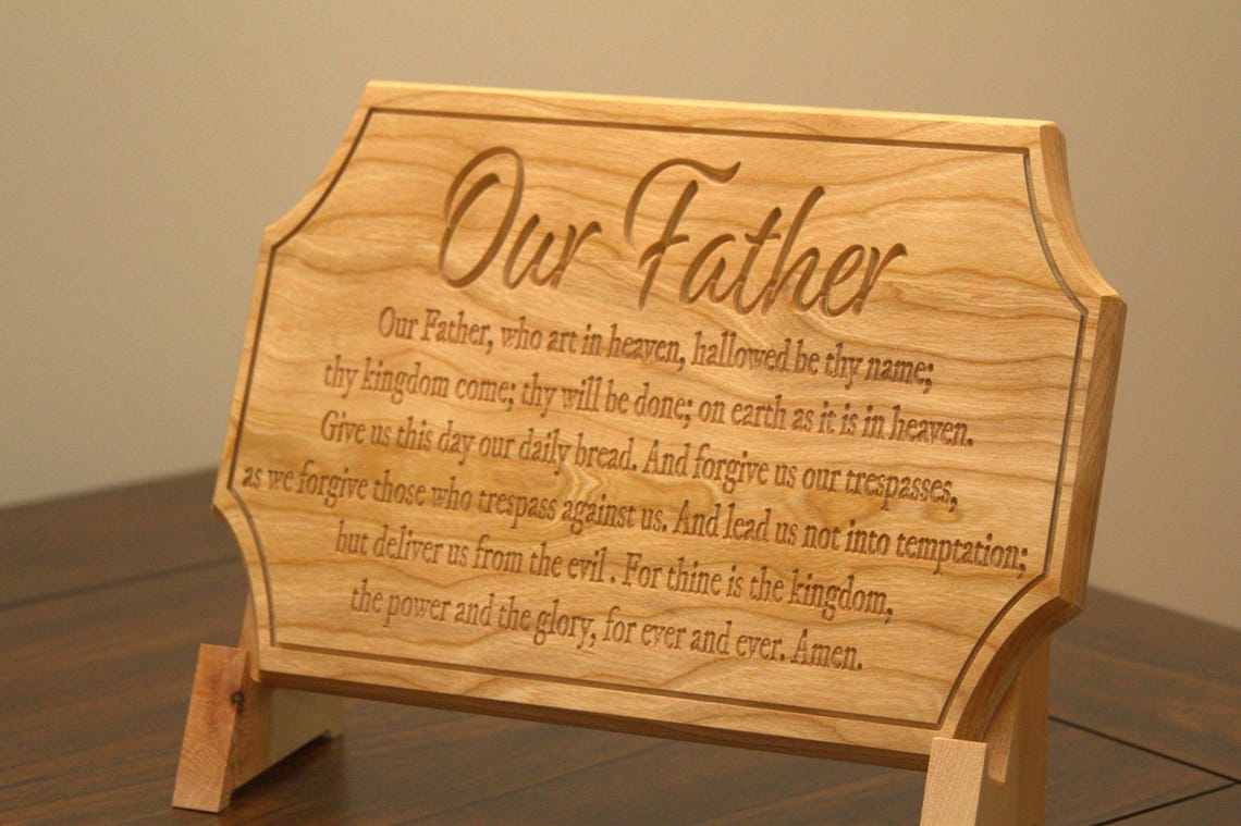 Lord's Prayer Sign (cherry) - Etsy