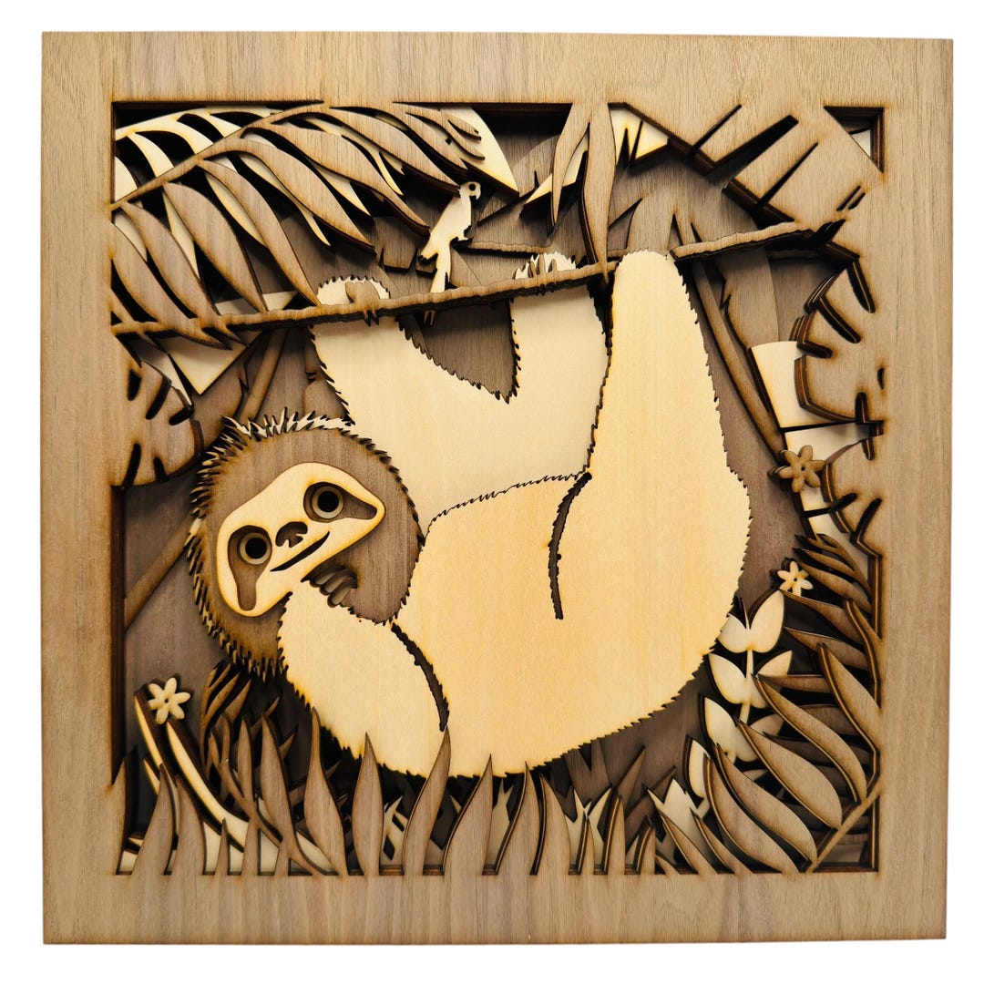 3D Wooden Children's Painting Sloth - Etsy UK