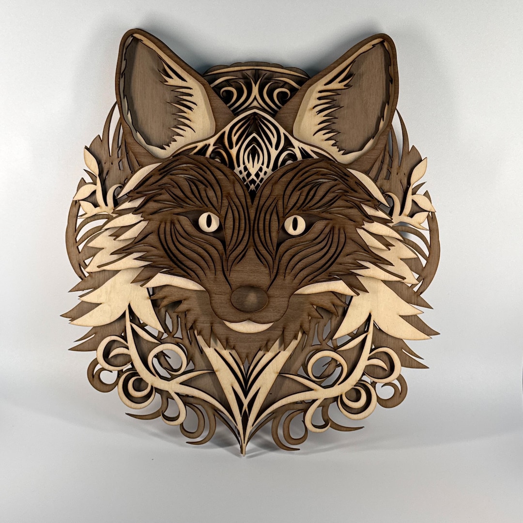 3D Wooden Fox Relief Painting – Contemporary Natural Decor - Etsy