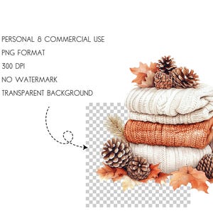 Watercolor Autumn Clipart Bundle Cozy Autumn Wreath PNG Cozy Planner ...