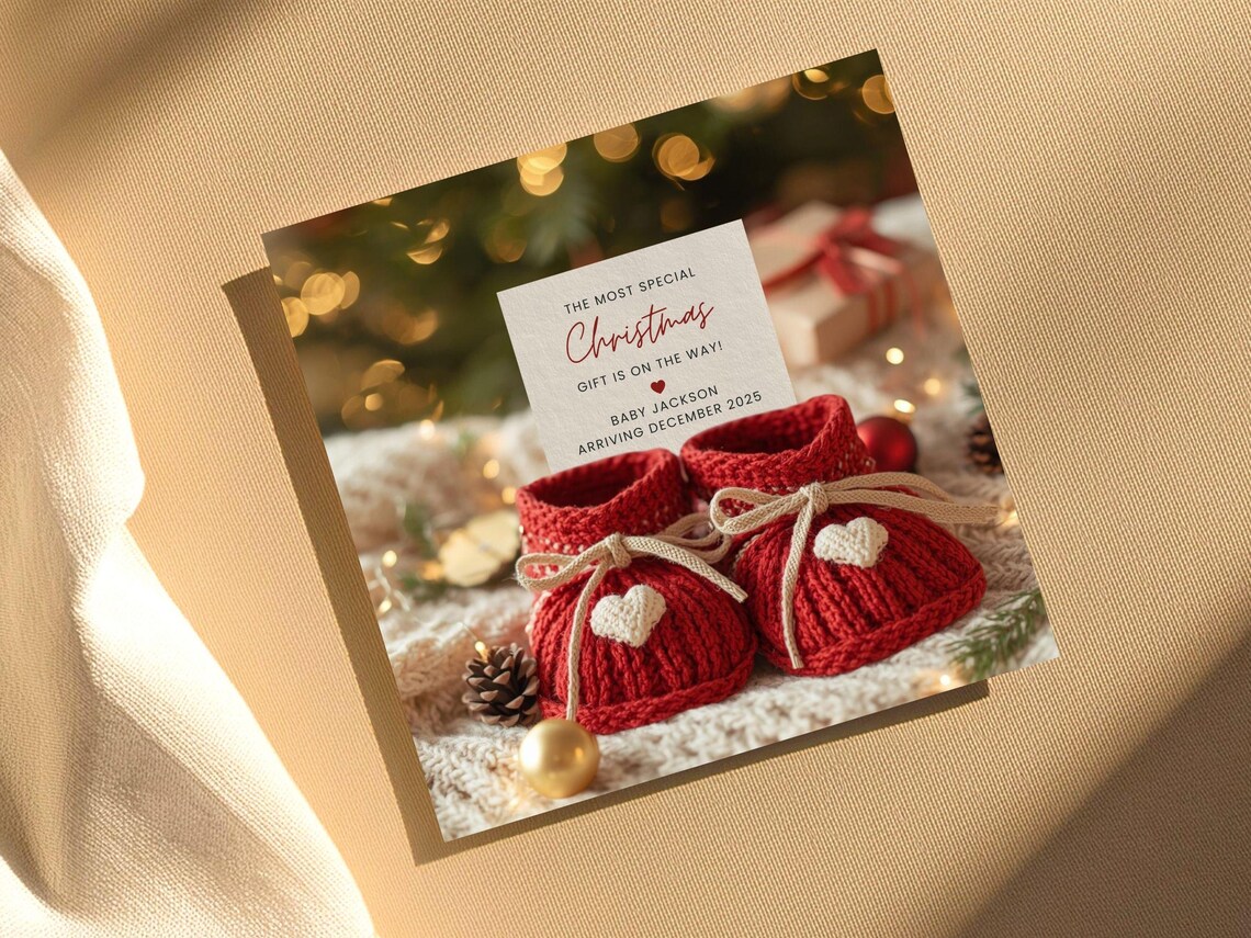 Christmas Digital Pregnancy Announcement December Baby Announcement ...