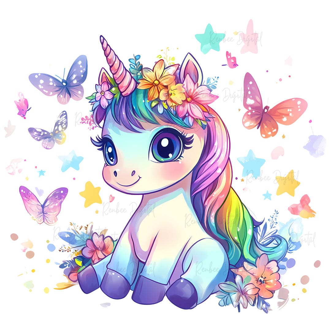 Watercolor Cute Unicorn Png Clipart Pastel Unicorn Clipart Cute Unicorn ...