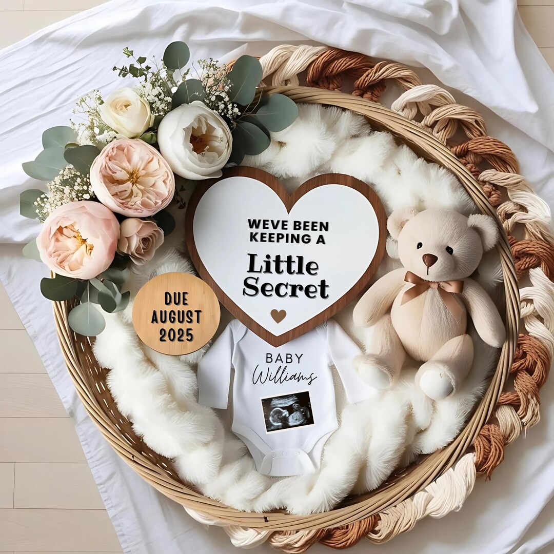 Gender Neutral Digital Pregnancy Announcement Digital Editable Social ...
