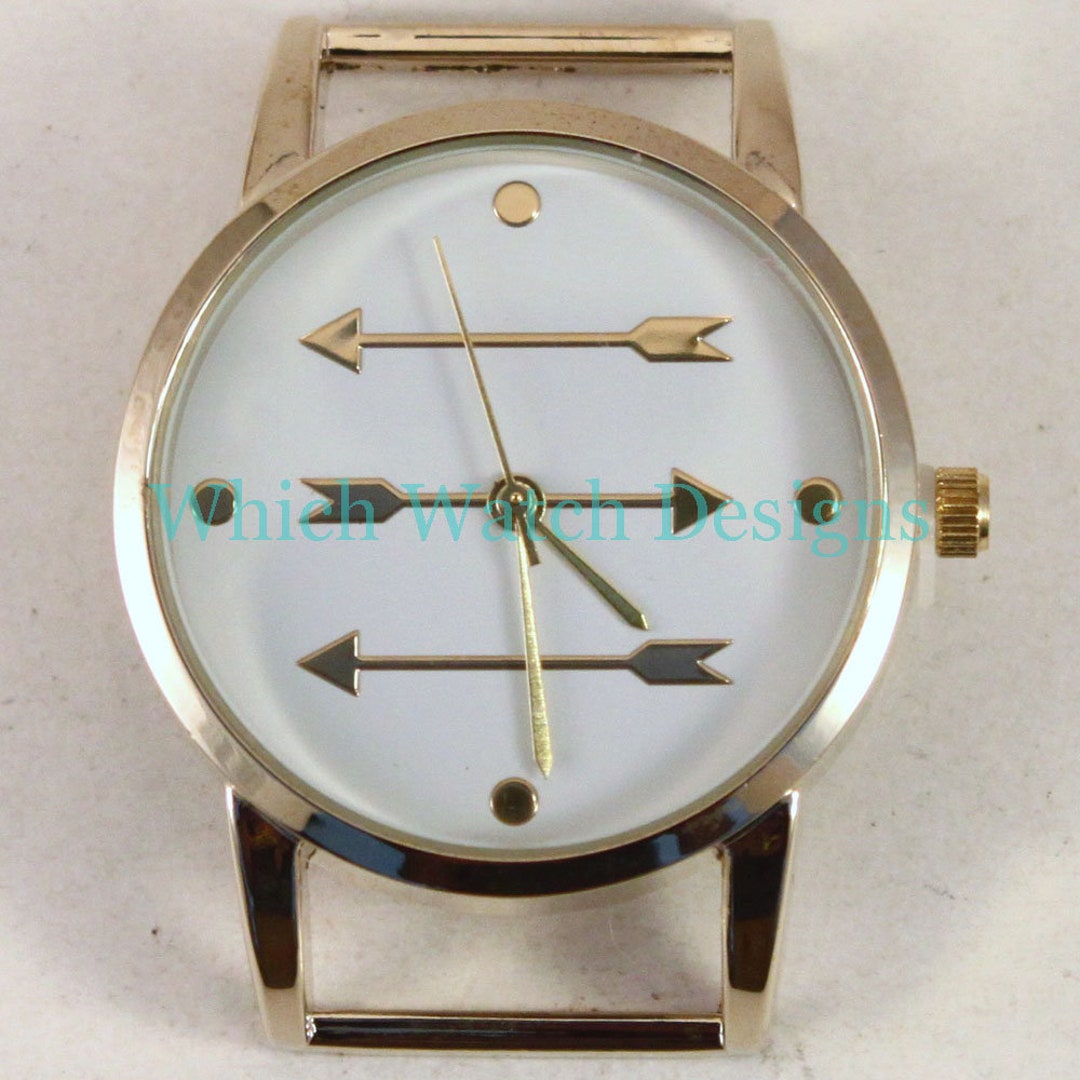 Arrows.. Solid Bar Interchangeable Watch Face, Gold Plated, Cool Boho ...