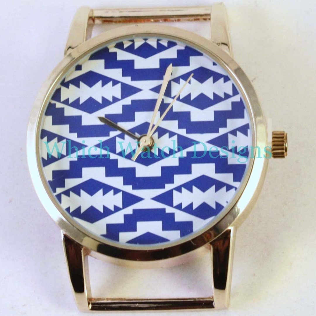 Aztec Tribal Print Watch Face, Gold Plated, Interchangeable - Etsy ...